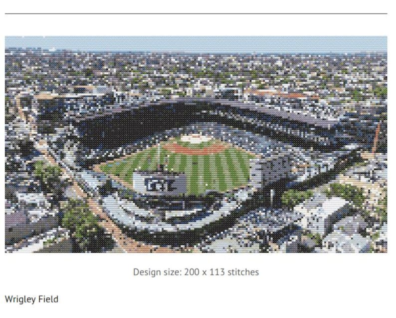 Wrigley Field Cross Stitch Pattern - 200 X 113 Stitches - Etsy