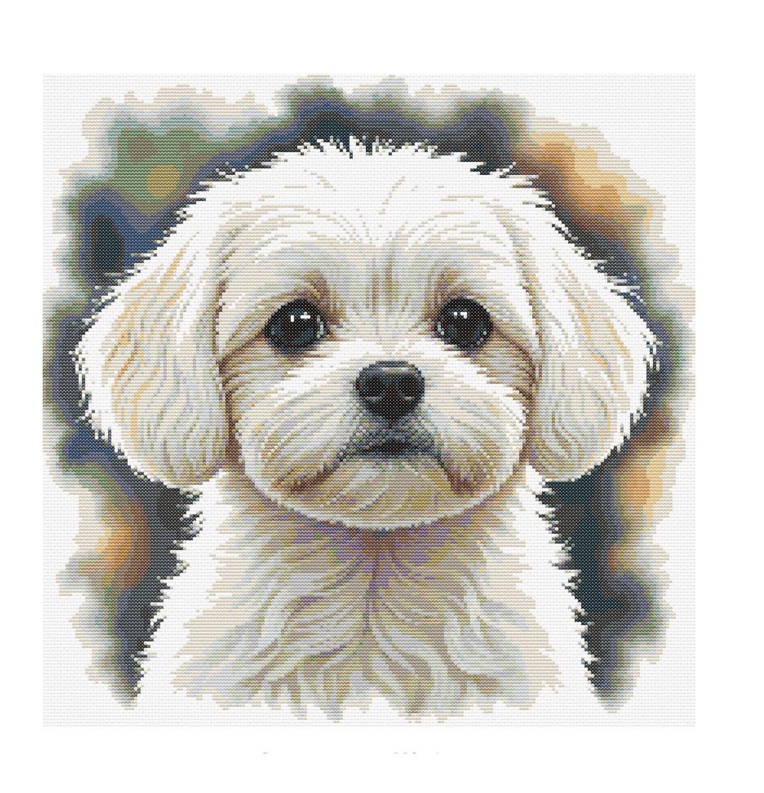 Maltipoo Watercolor Cross Stitch Pattern - Design Size: 200 X 200 ...