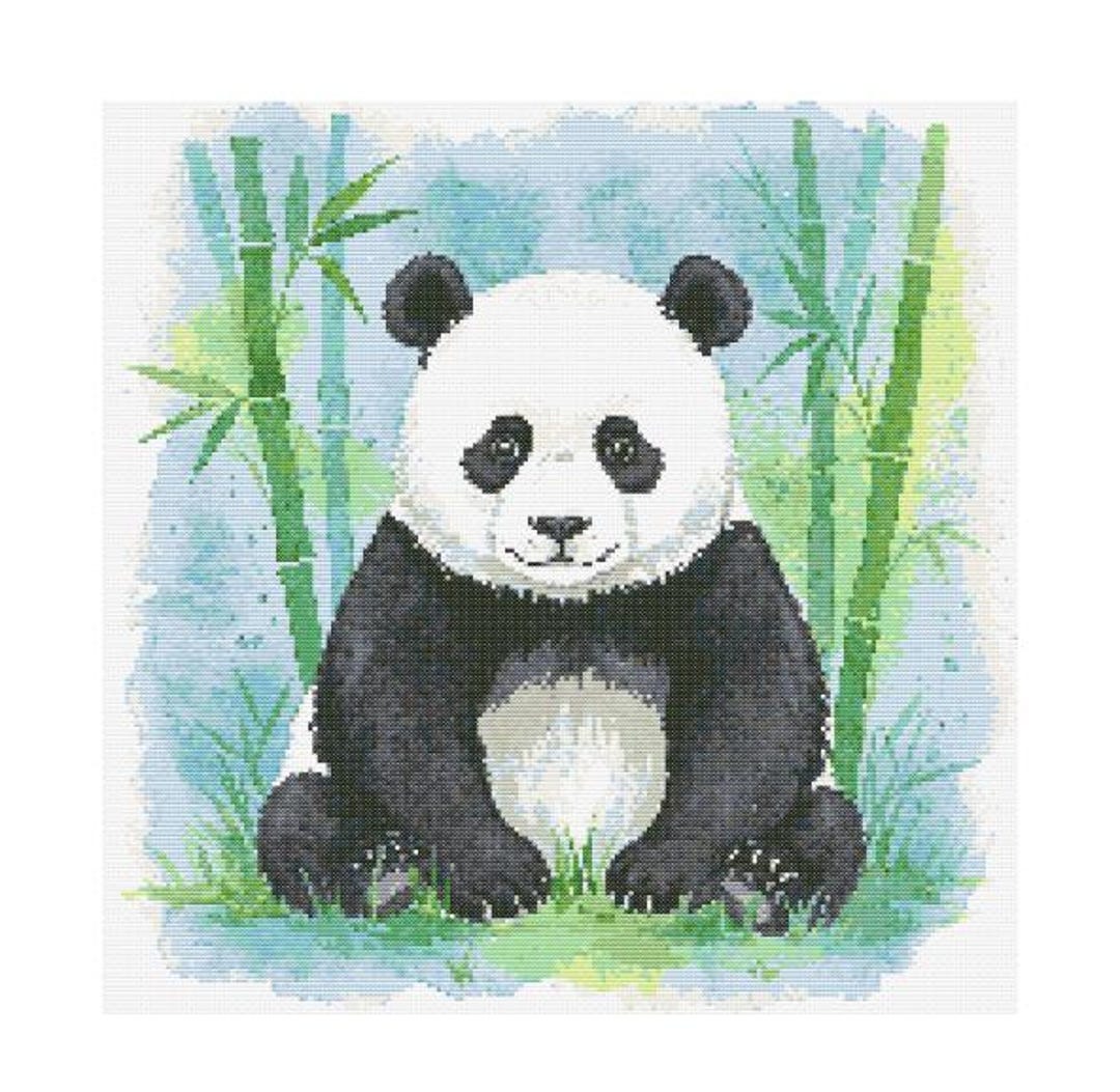 Panda Bear Watercolor Cross Stitch Pattern - Design Size: 200 X 200 ...