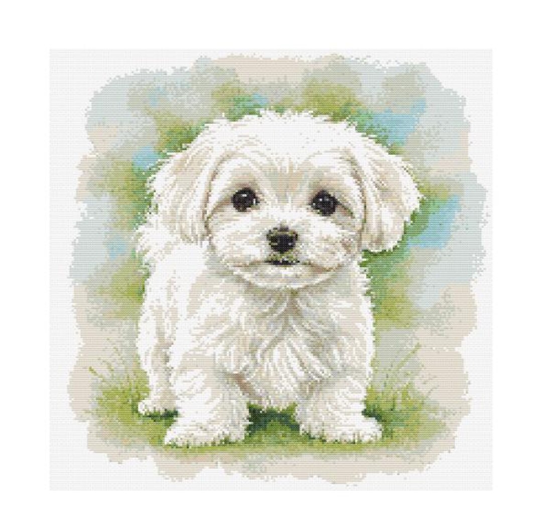 Maltipoo Watercolor Cross Stitch Pattern - Design Size: 200 X 200 ...
