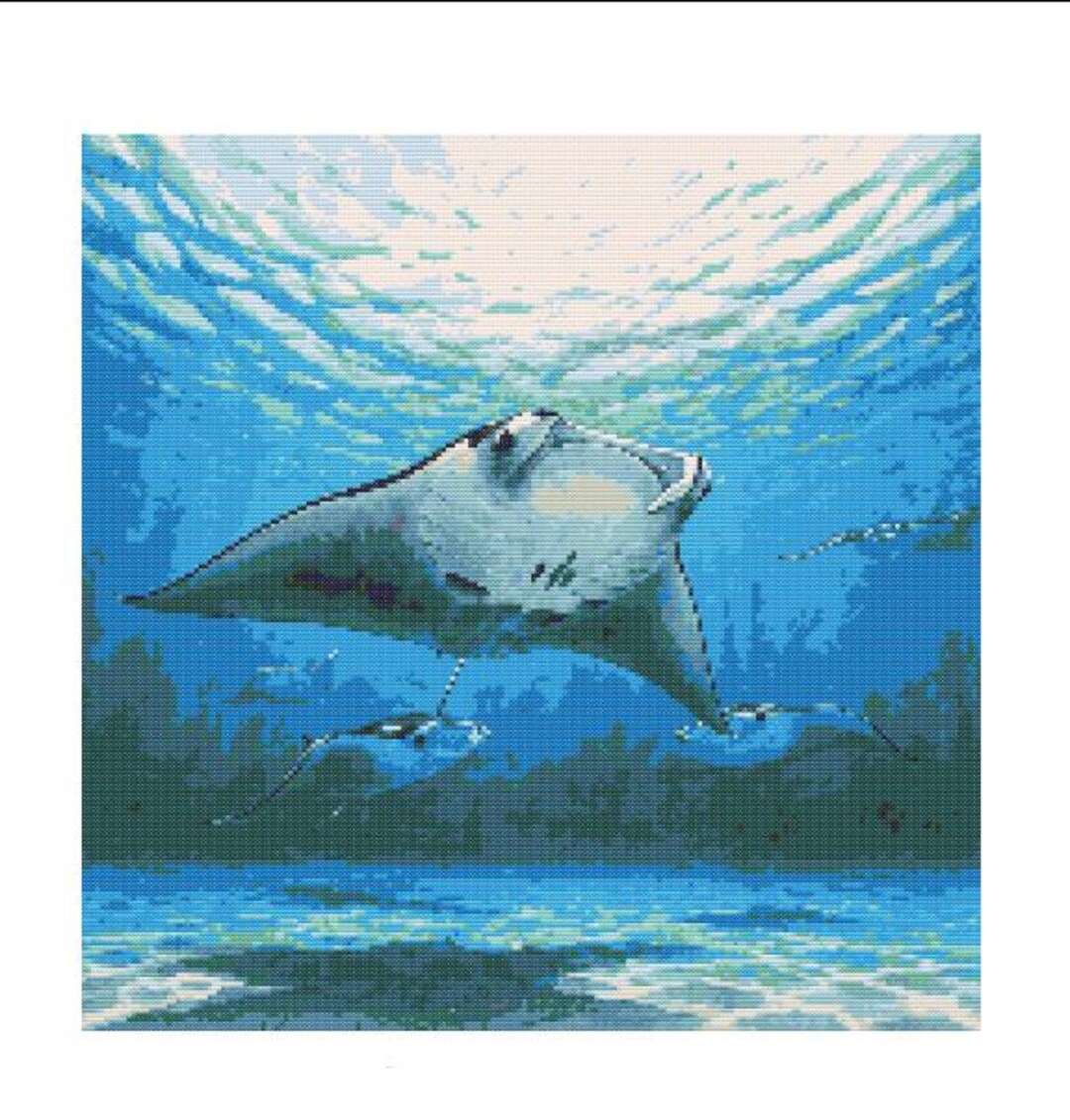 Manta Rays Cross Stitch Pattern - Design Size: 200 X 200 Stitches - Etsy