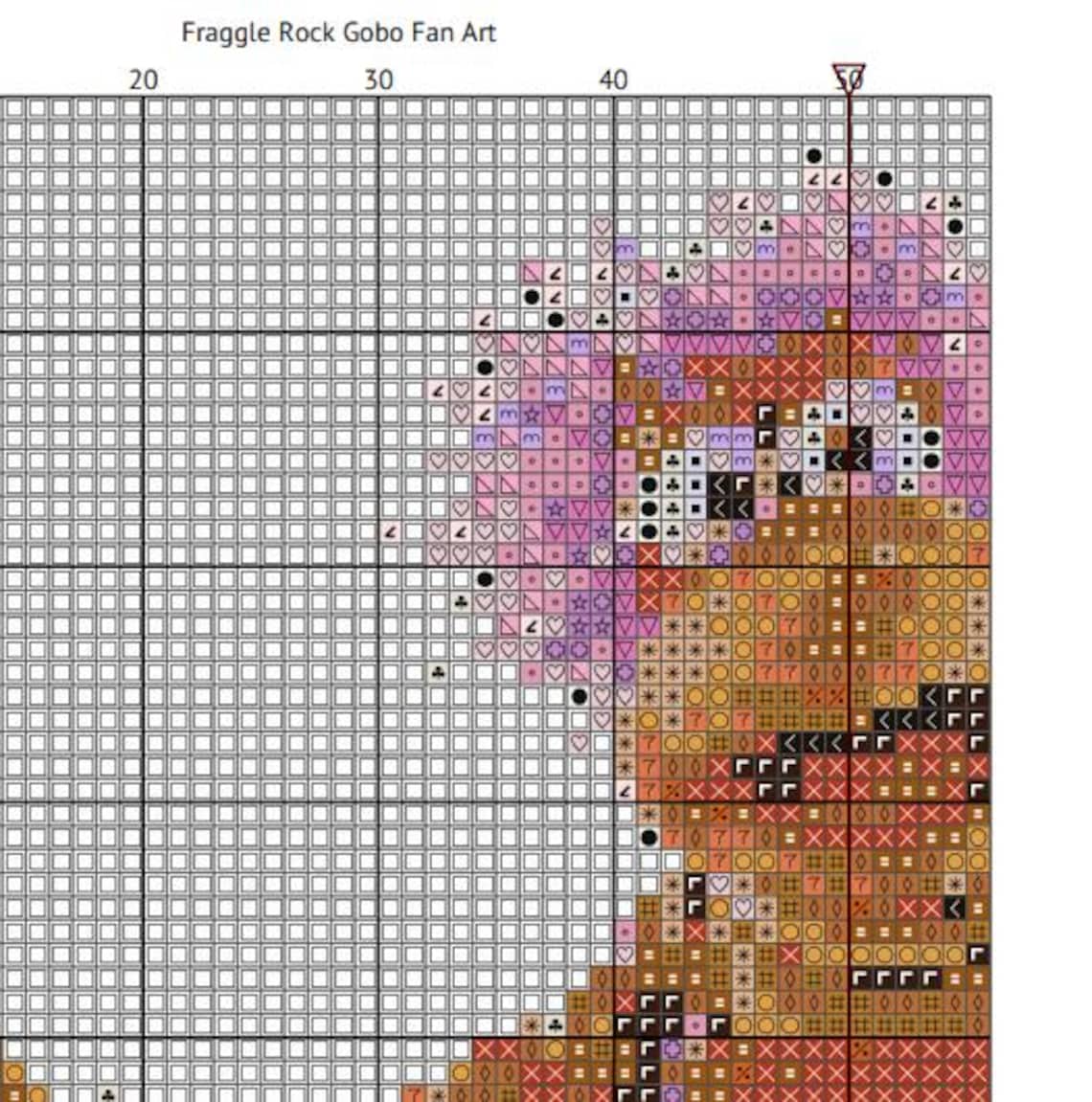 Fraggle Rock "gobo" Cross Stitch Pattern - 7.25" X 6.75", (100 X 94 ...
