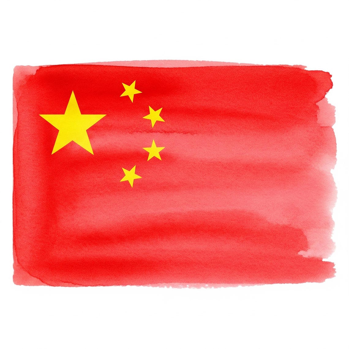 Chinese Flag Watercolor Cross Stitch Pattern - 200 X 137 Stitches - Etsy