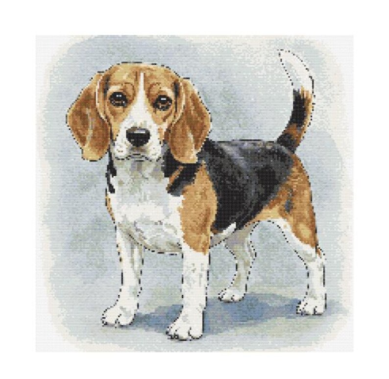 Beagle Watercolor Cross Stitch Pattern: Dog Portrait (PDF Pattern) - Etsy