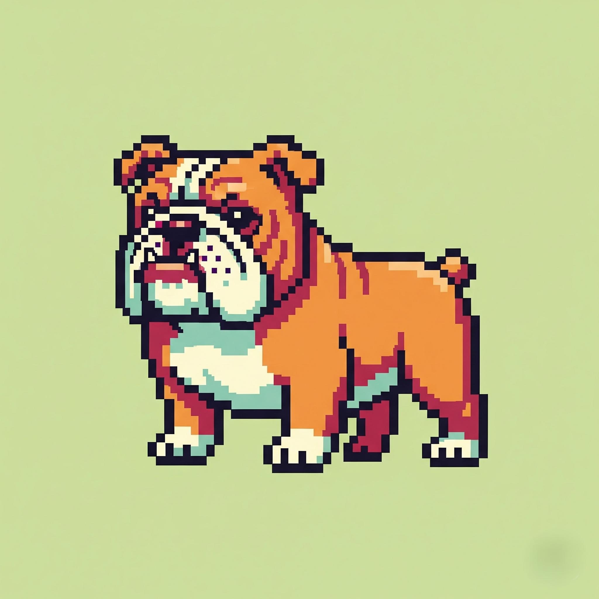 Bulldog Cross 8-bit Stitch Pattern - Design Size: 200 X 200 Stitches - Etsy