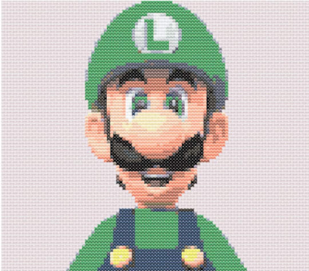 Luigi Cross Stitch Pattern Design Size: 100 X 172 Stitches - Etsy