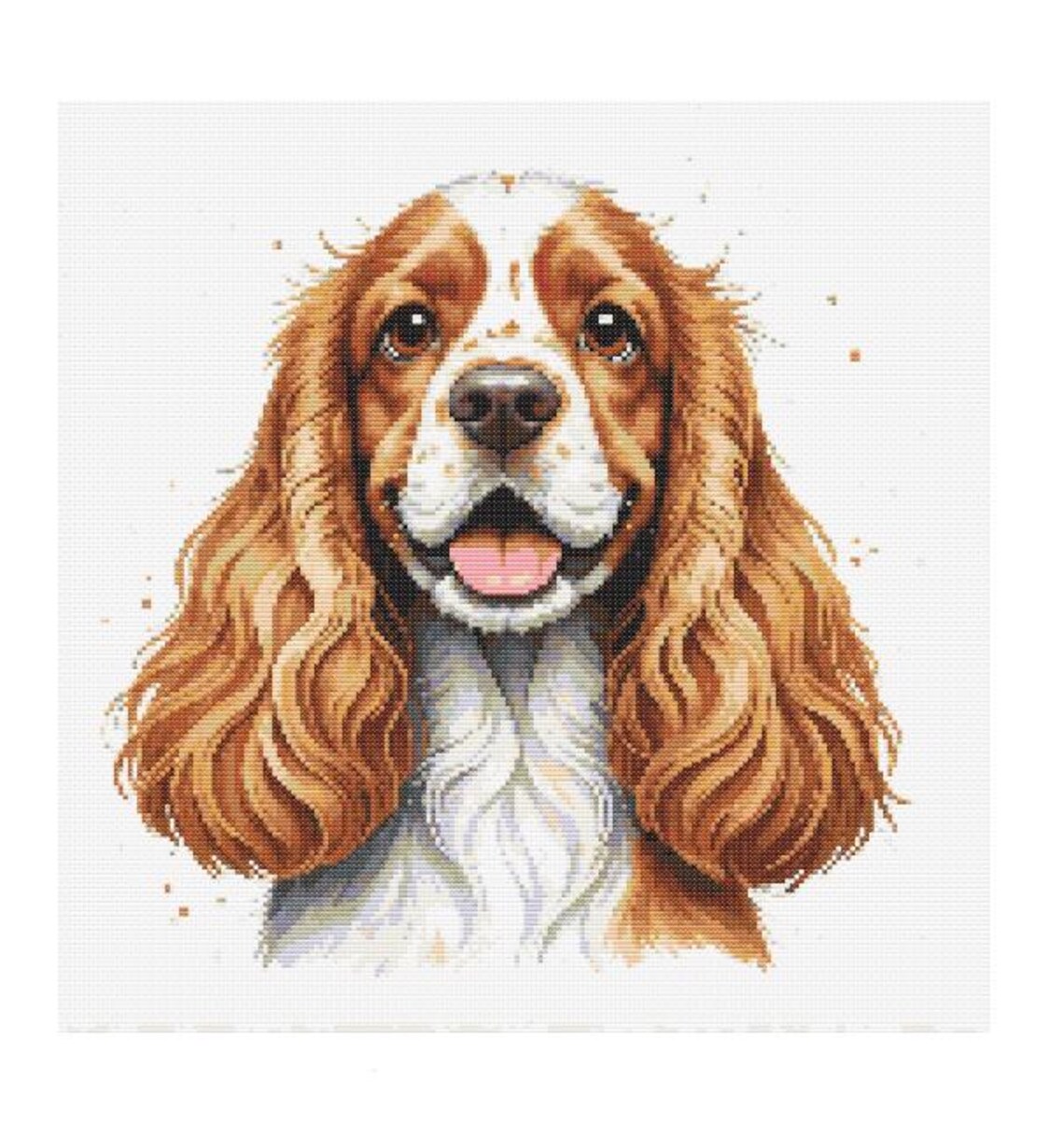 Cocker Spaniel Watercolor Cross Stitch Pattern - Design Size: 200 X 200 ...