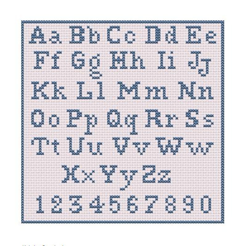 Echantillon alphabet au point de croix - Dimensions du motif : 80 x 80 ...