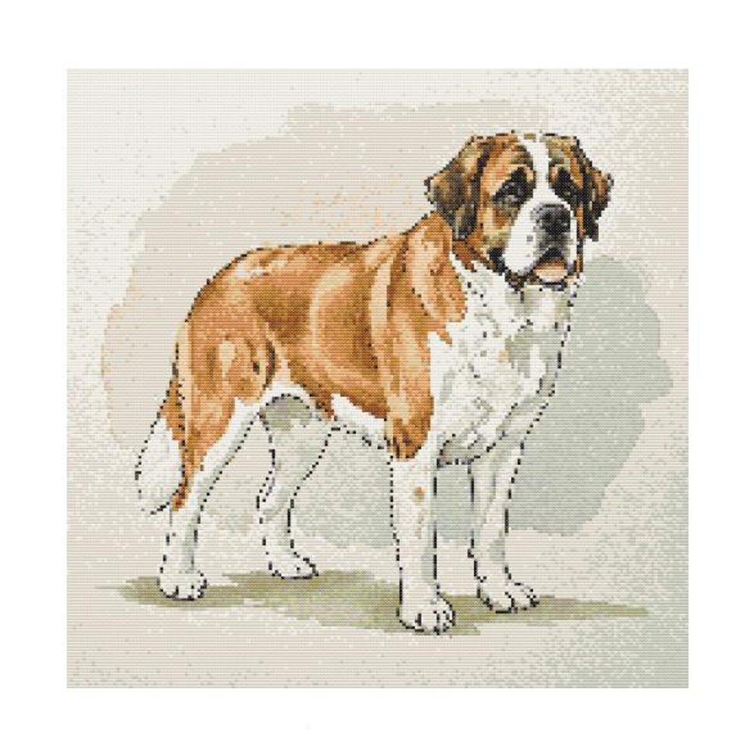 Saint Bernard Watercolor Cross Stitch Pattern - Design Size: 200 X 200 ...