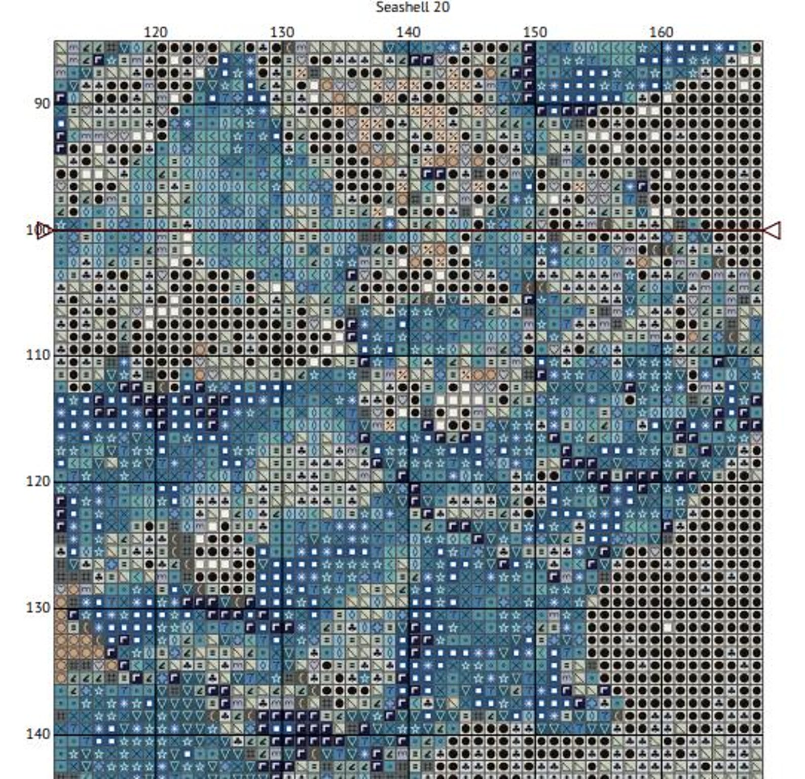 Seashell Watercolor Cross Stitch Pattern - Design Size: 200 X 200 ...