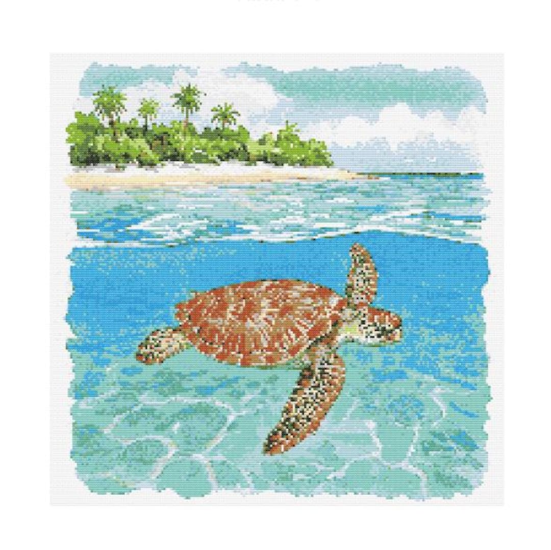 Sea Turtles Cross Stitch Pattern - Design Size: 200 X 200 Stitches - Etsy