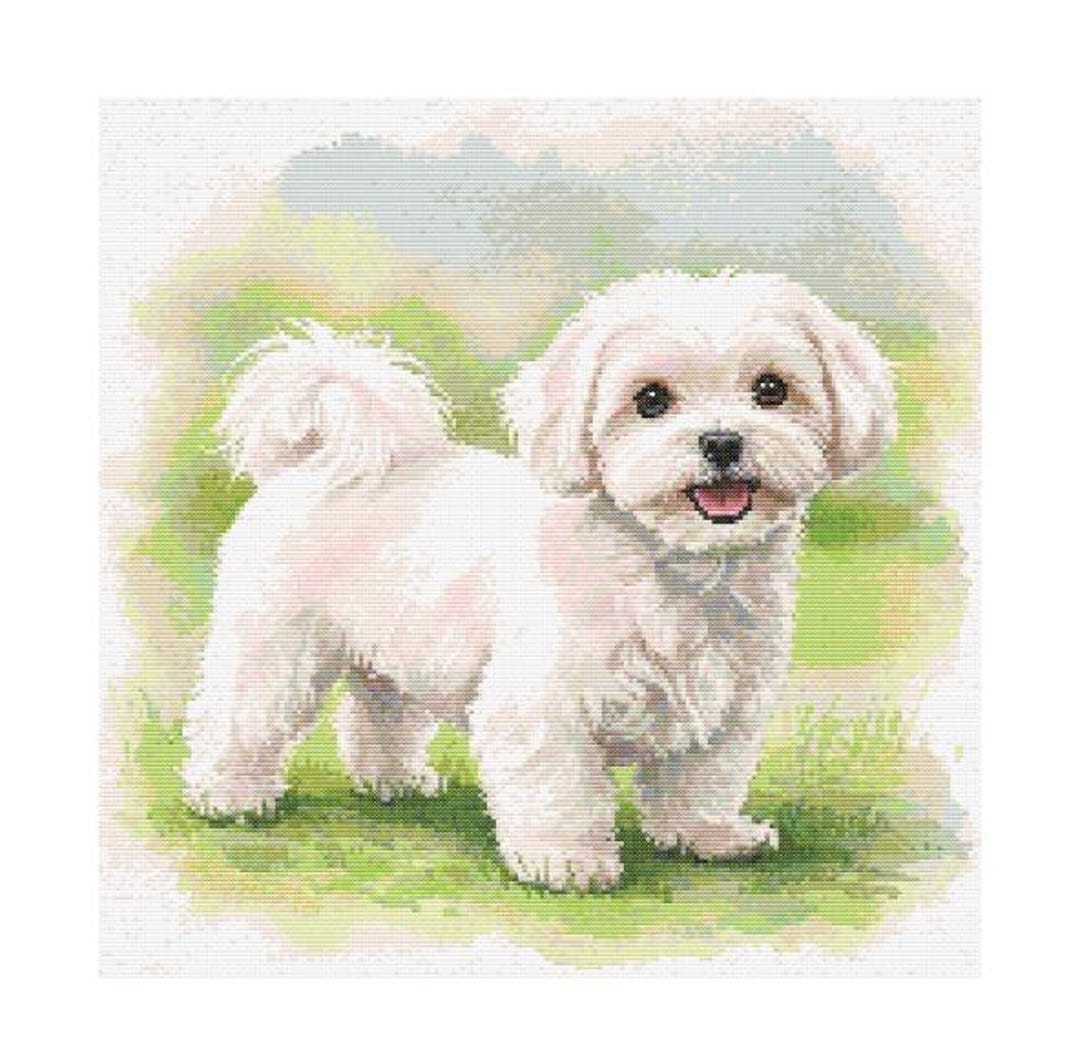 Maltipoo Watercolor Cross Stitch Pattern - Design Size: 200 X 200 ...