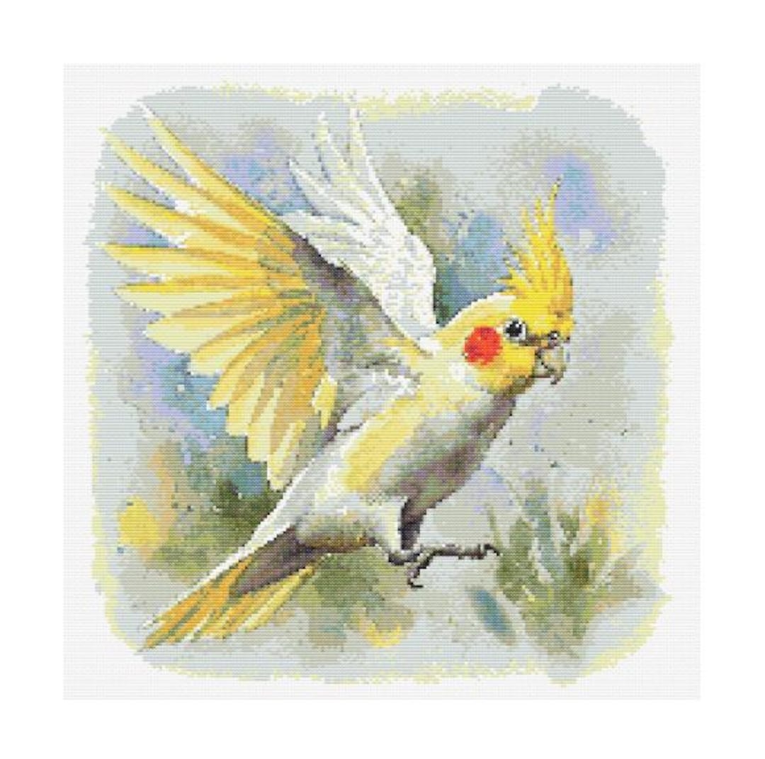 Cockatoo Watercolor Cross Stitch Pattern - Design Size: 200 X 200 ...