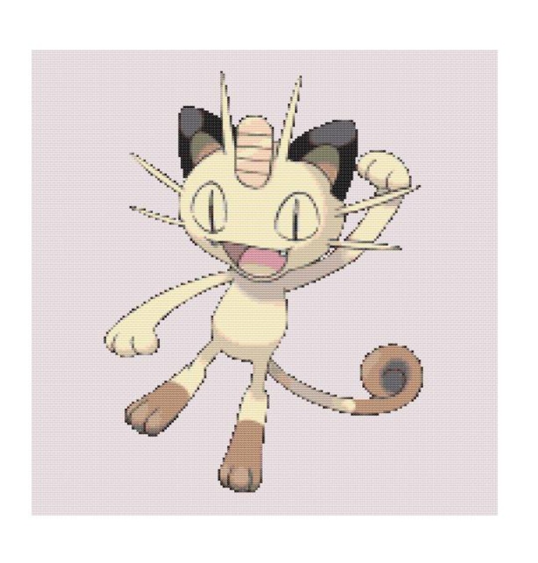 Meowth Pokemon Stitch Pattern Design Size: 200 X 200 Stitches - Etsy