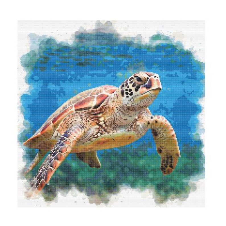Sea Turtles Cross Stitch Pattern - Design Size: 200 X 200 Stitches - Etsy