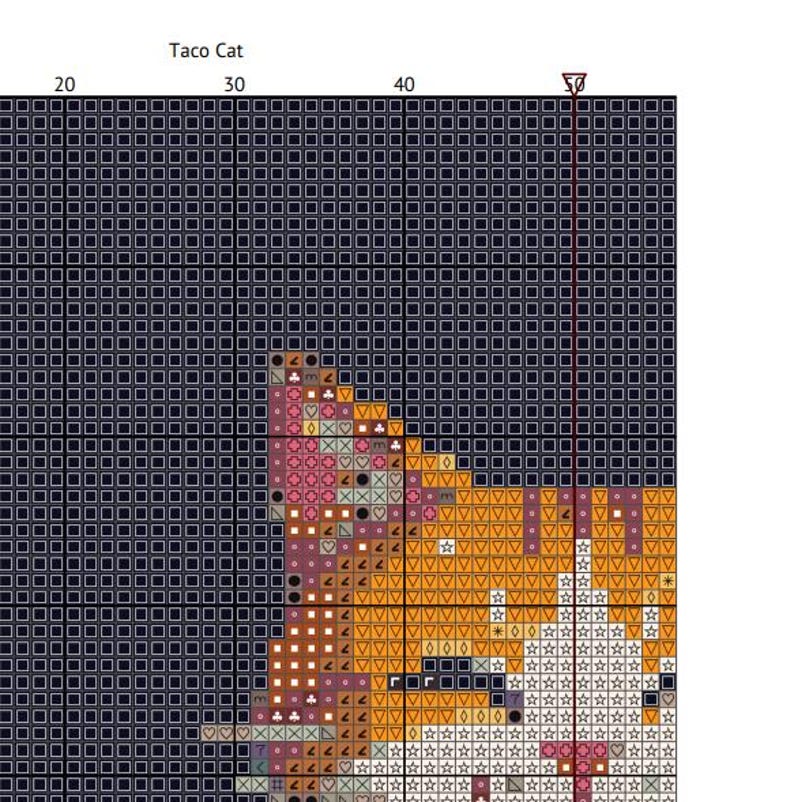 Taco Cat Cross Stitch Pattern - Design Size: 100 X 100 - Etsy