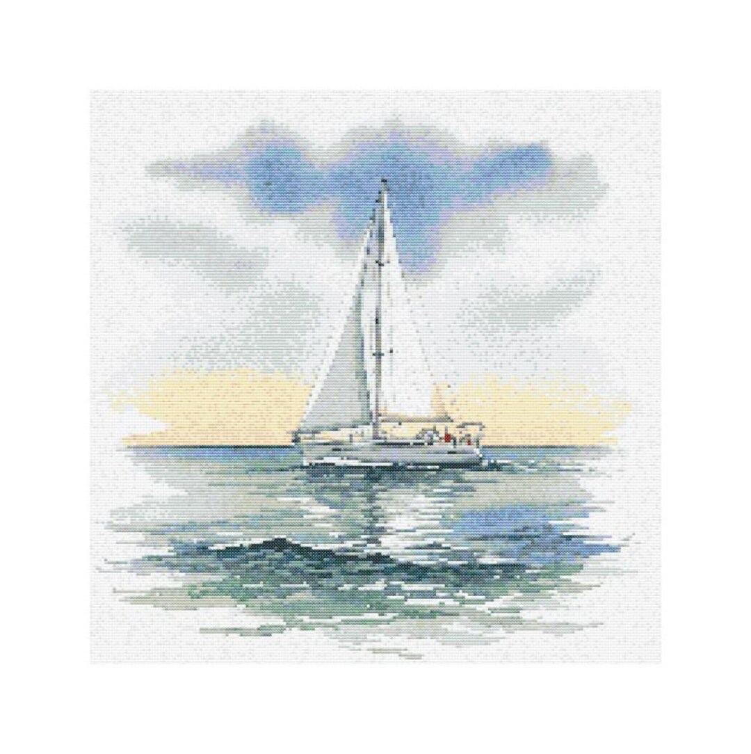 Sailboat Watercolor Cross Stitch Pattern - 200 X 200 Stitches - Etsy