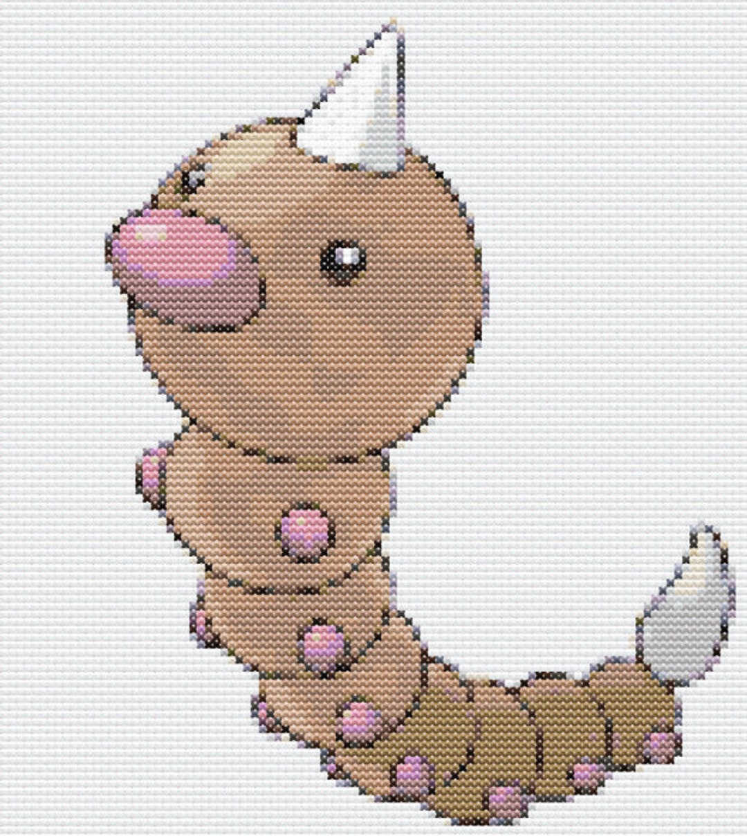 Weedle pokémon Cross Stitch Pattern Design Size: 100 X 110 Stitches - Etsy