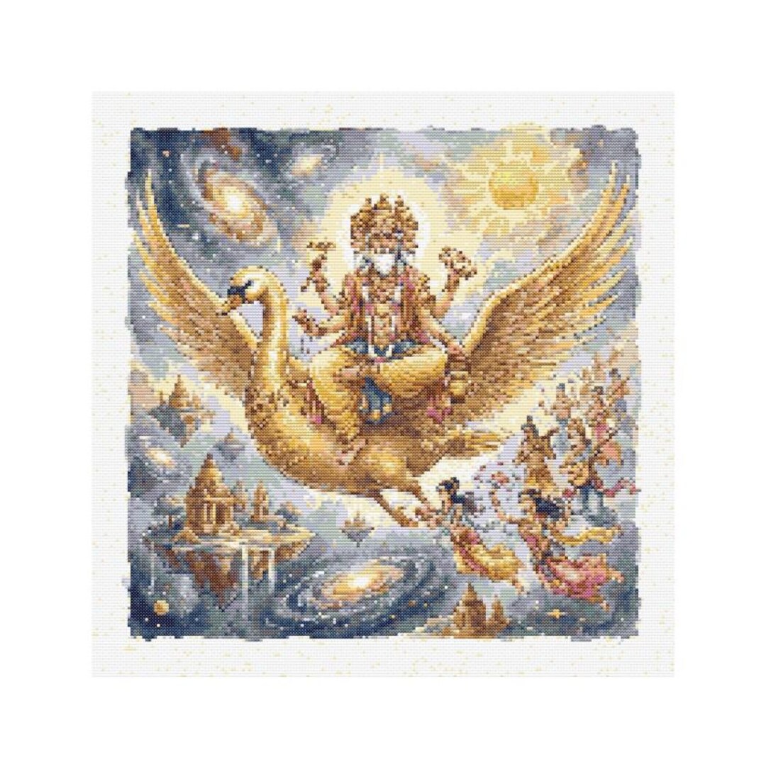 Hindu Brahma Cross Stitch Pattern - Design Size: 200 X 200 Stitches - Etsy