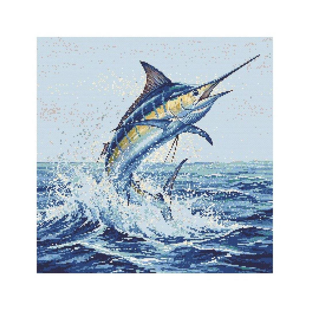 Marlin Watercolor Cross Stitch Pattern - Design Size: 200 X 200 ...