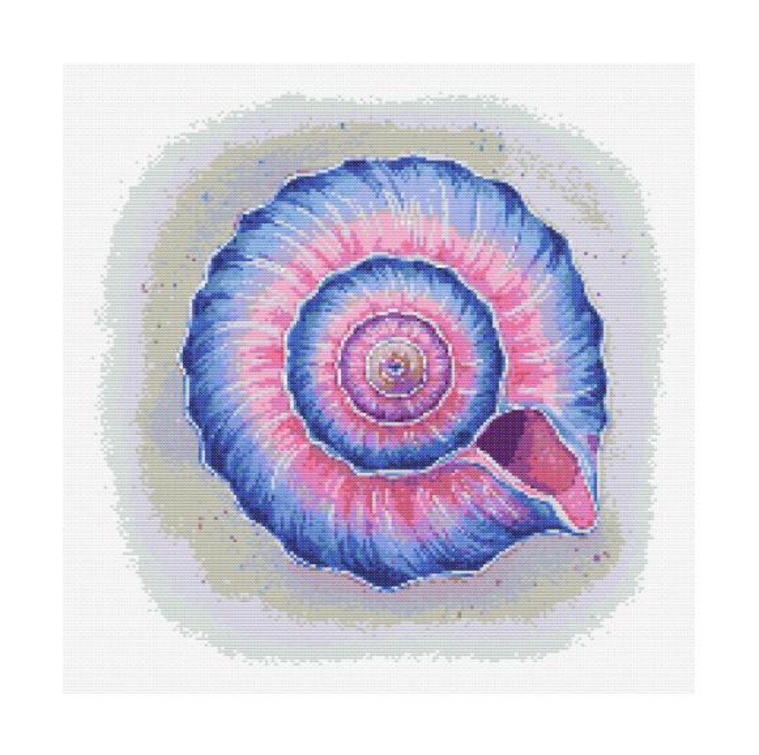 Seashell Watercolor Cross Stitch Pattern - Design Size: 200 X 200 ...