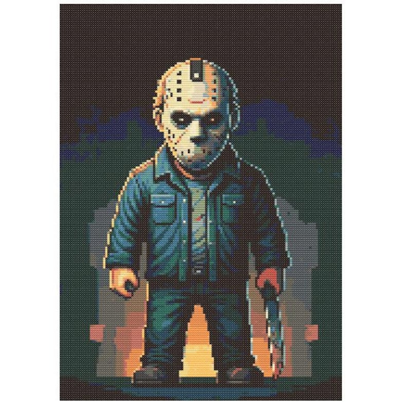 Friday the 13th Jason Voorhees, Cross Stitch Pattern - 130 X 183 ...