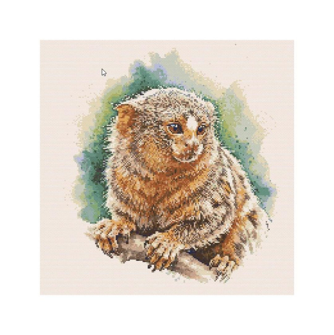 Pygmy Marmoset Watercolor Cross Stitch Pattern - Design Size: 200 X 200 ...