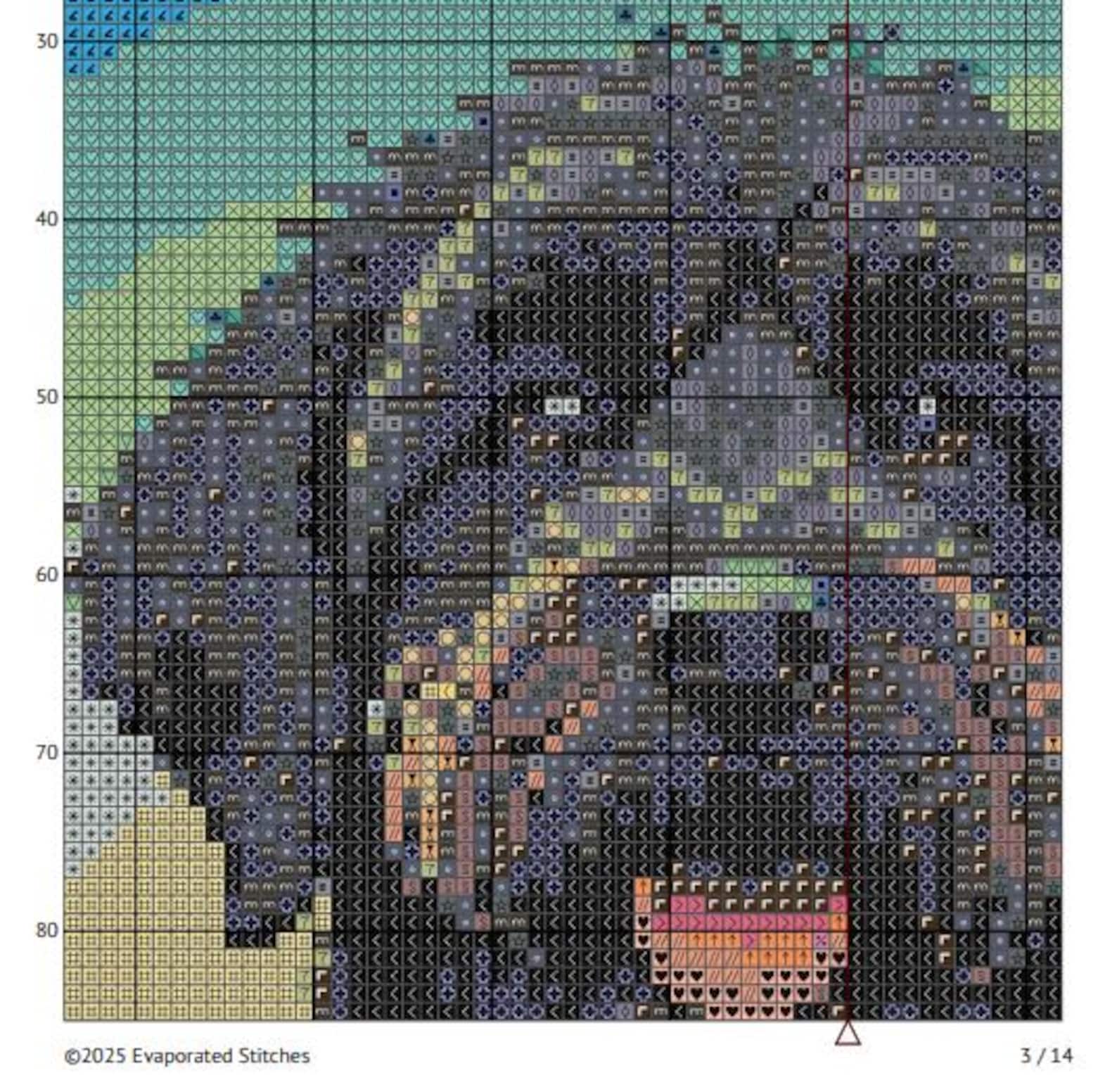 Black Labradoodle in Rainbow Cross Stitch Pattern - Design Size: 200 X ...