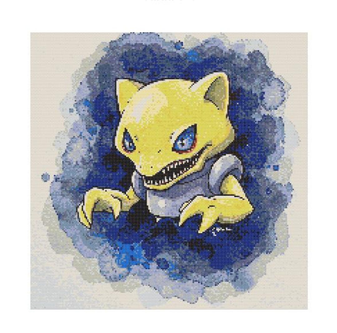 Abra Pokemon Watercolor Stitch Pattern - Design Size: 200 X 200 ...