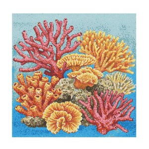 Ocean Coral Watercolor Cross Stitch Pattern - Design Size: 200 X 200 ...