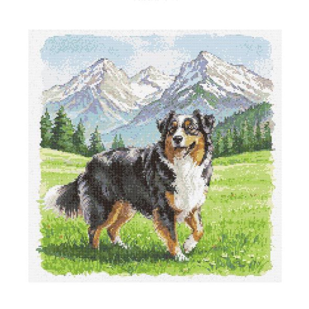 Australian Shepherd Cross Stitch Pattern - Design Size: 200 X 200 ...