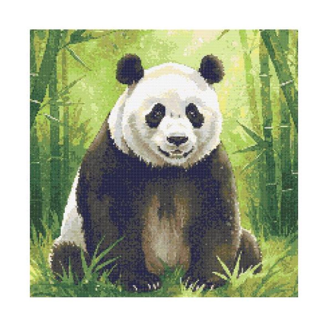 Panda Bear Watercolor Cross Stitch Pattern - Design Size: 200 X 200 ...