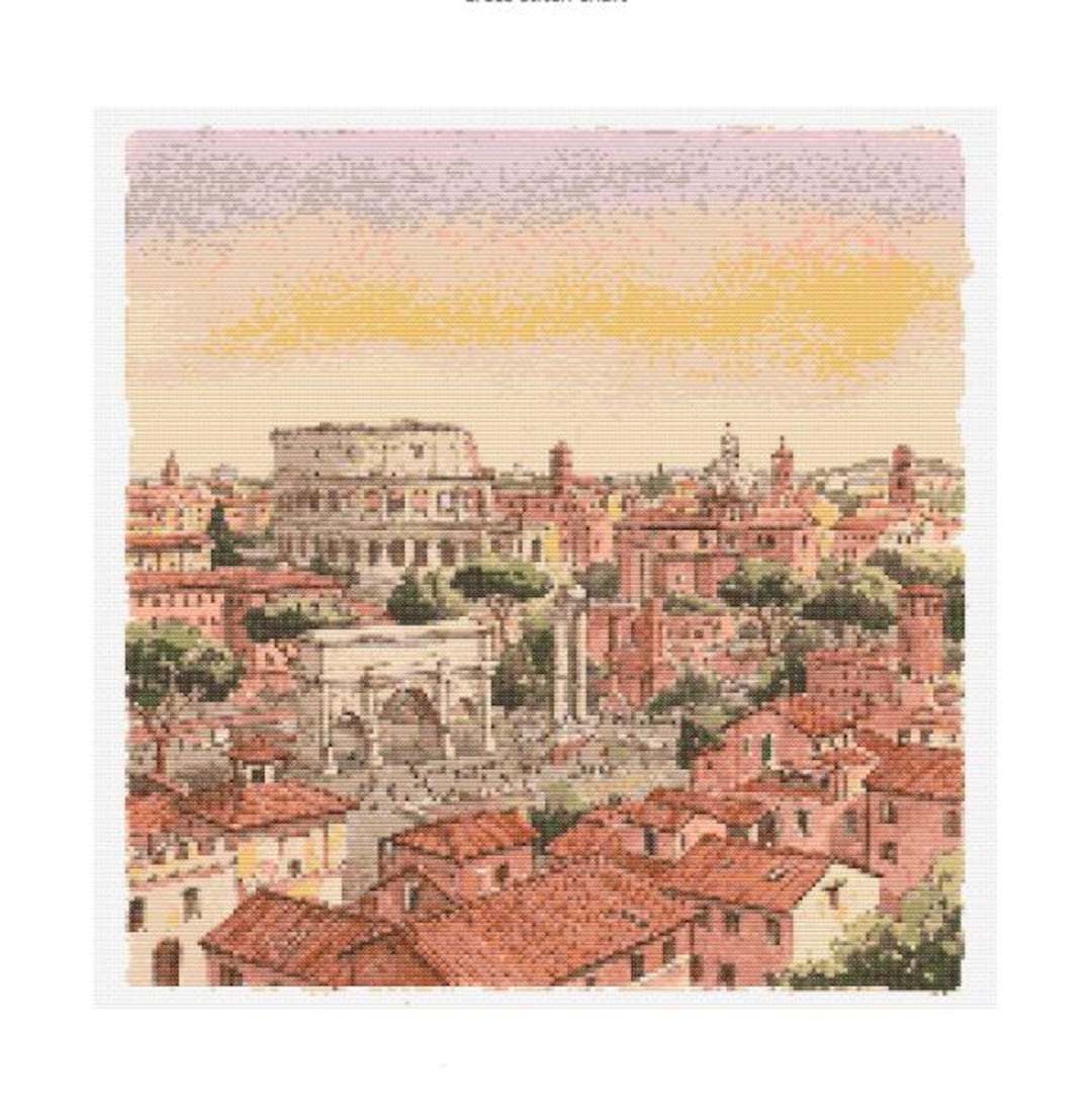 Roman Coliseum Cross Stitch Pattern - 200 X 200 Stitches - Etsy