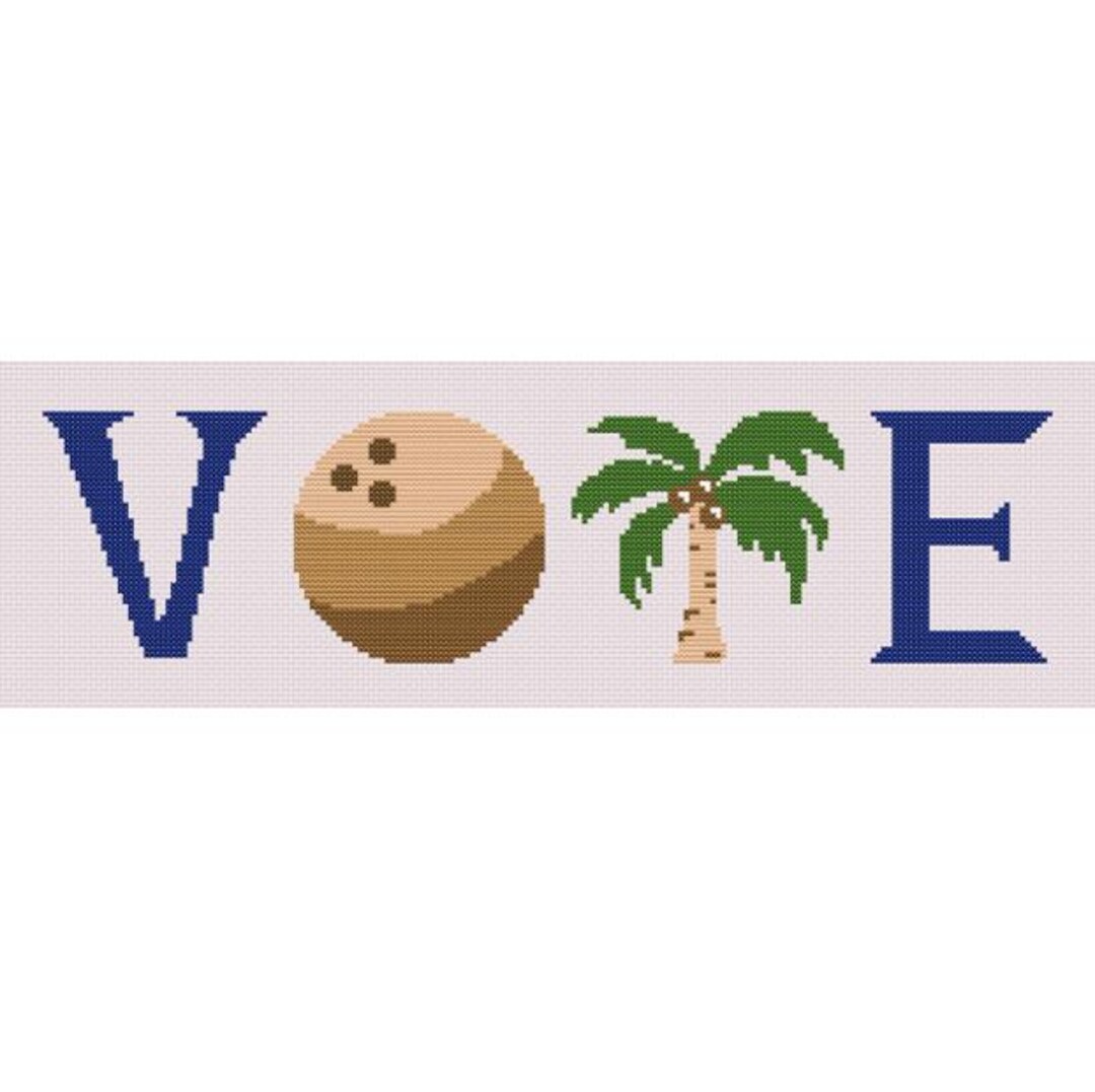 Kamala Harris VOTE Coconut Tree Cross Stitch Pattern 206 X 66 Stitches ...