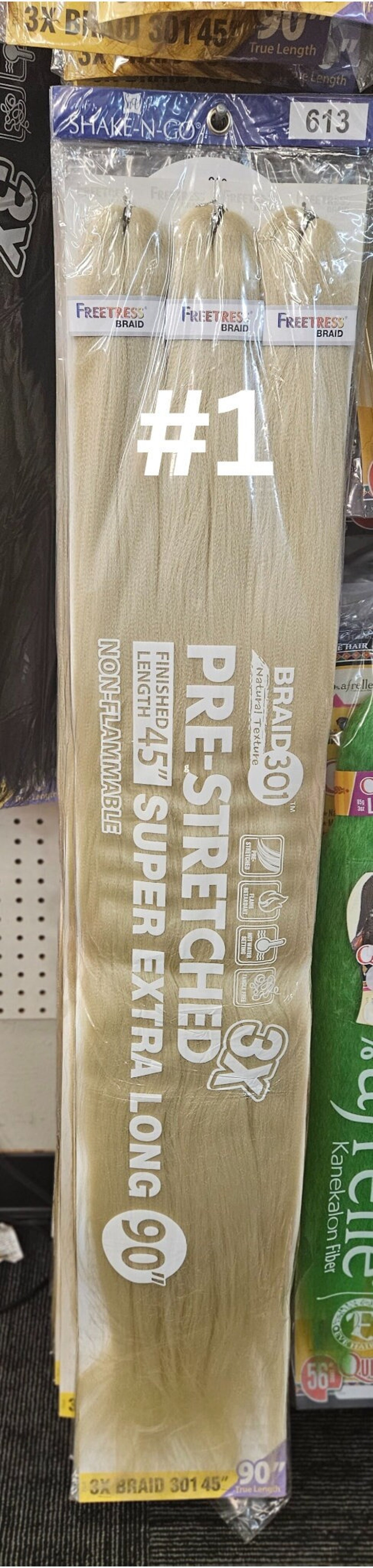 3X Freetress Braid 301 Natural Texture Prestretched Braiding Hair 90 ...