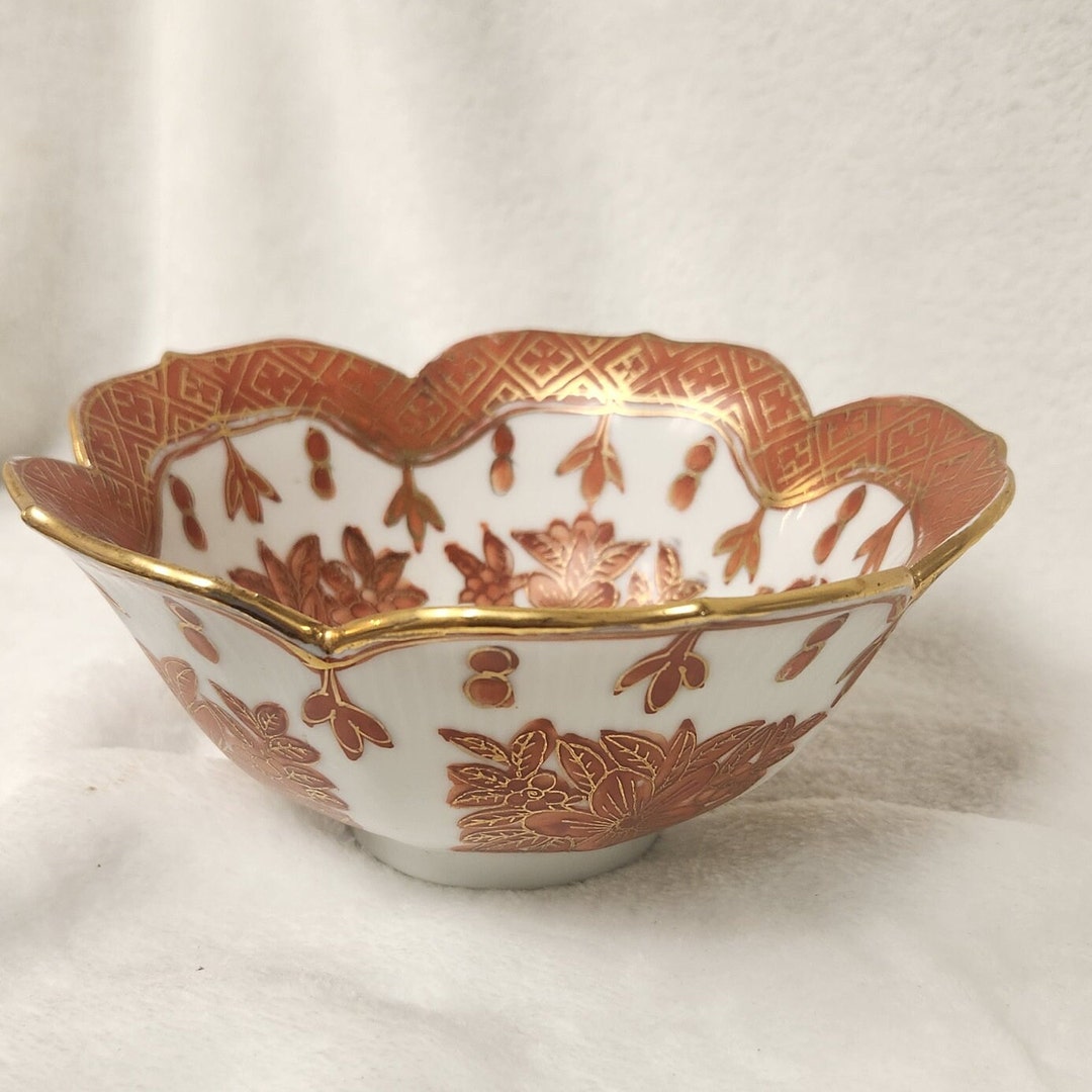 Vintage Hand Painted Japanese Firebird Lotus Petal Bowl - Etsy