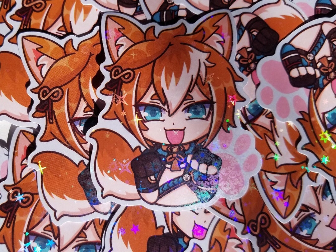 Genshin Impact Chibi Gorou Rainbow Holo Sticker - Etsy