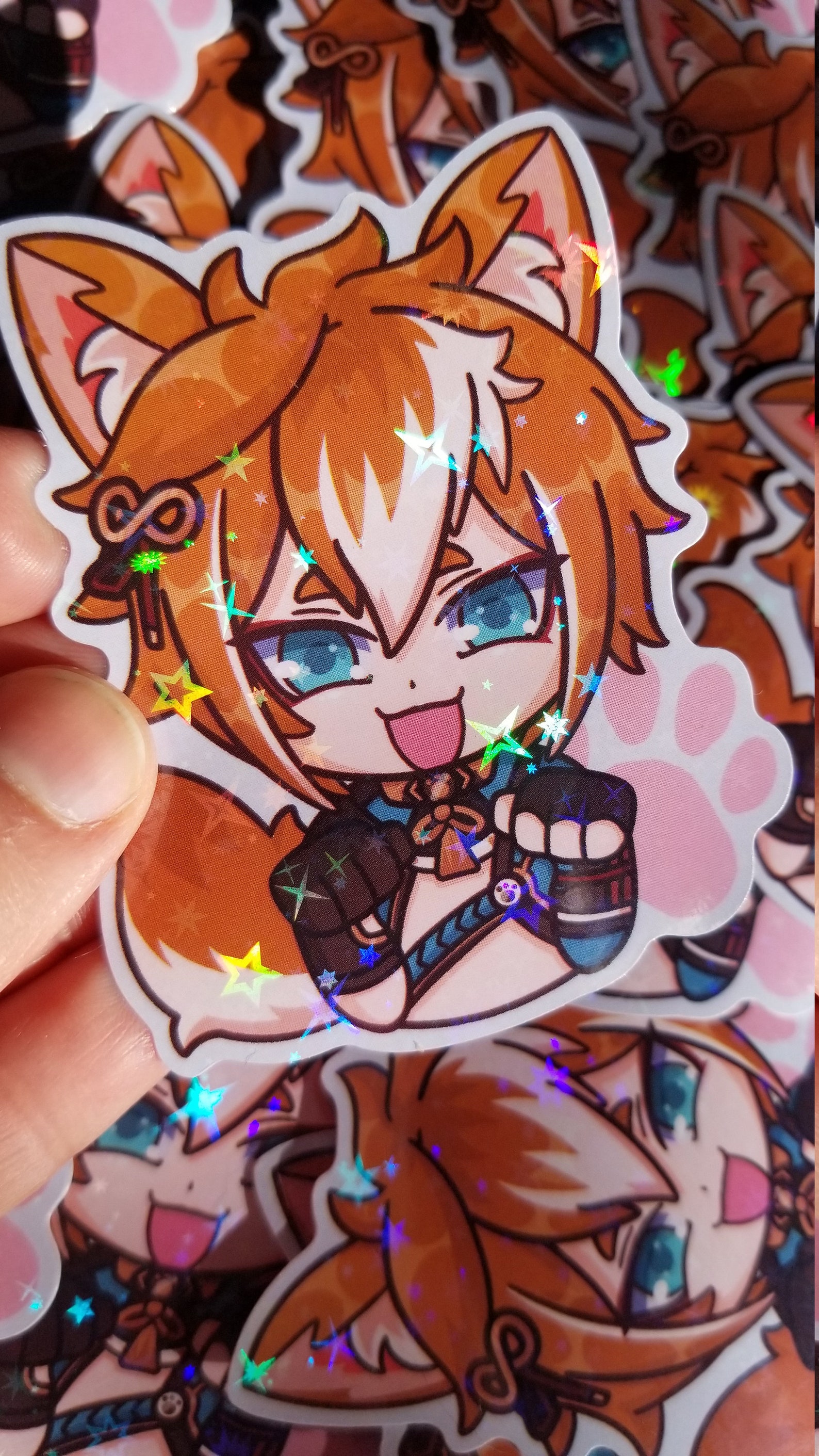 Genshin Impact Chibi Gorou Rainbow Holo Sticker - Etsy Australia