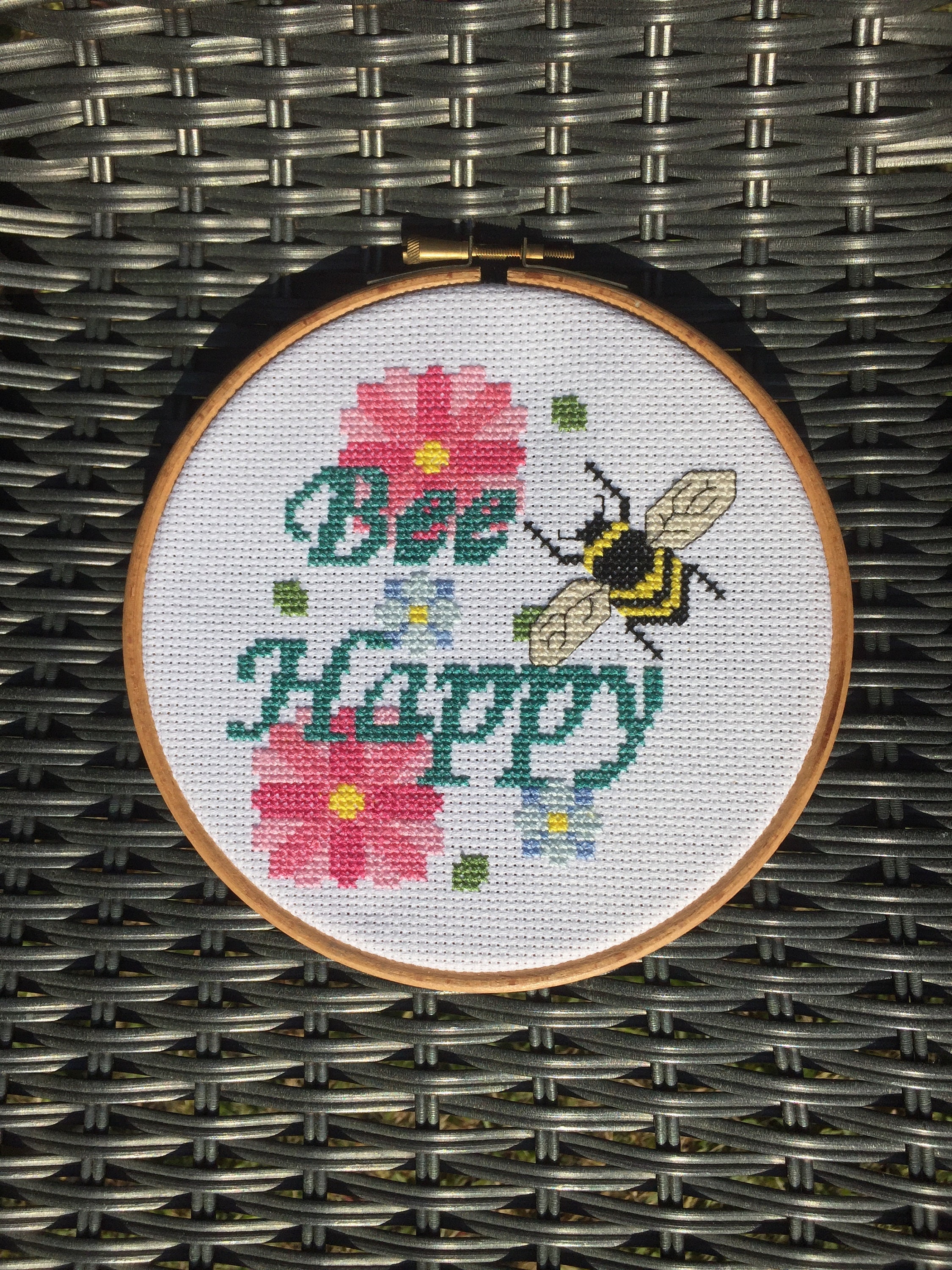 Bee Happy Cross Stitch Pattern PDF, Digital Download, Bee Cross Stitch ...