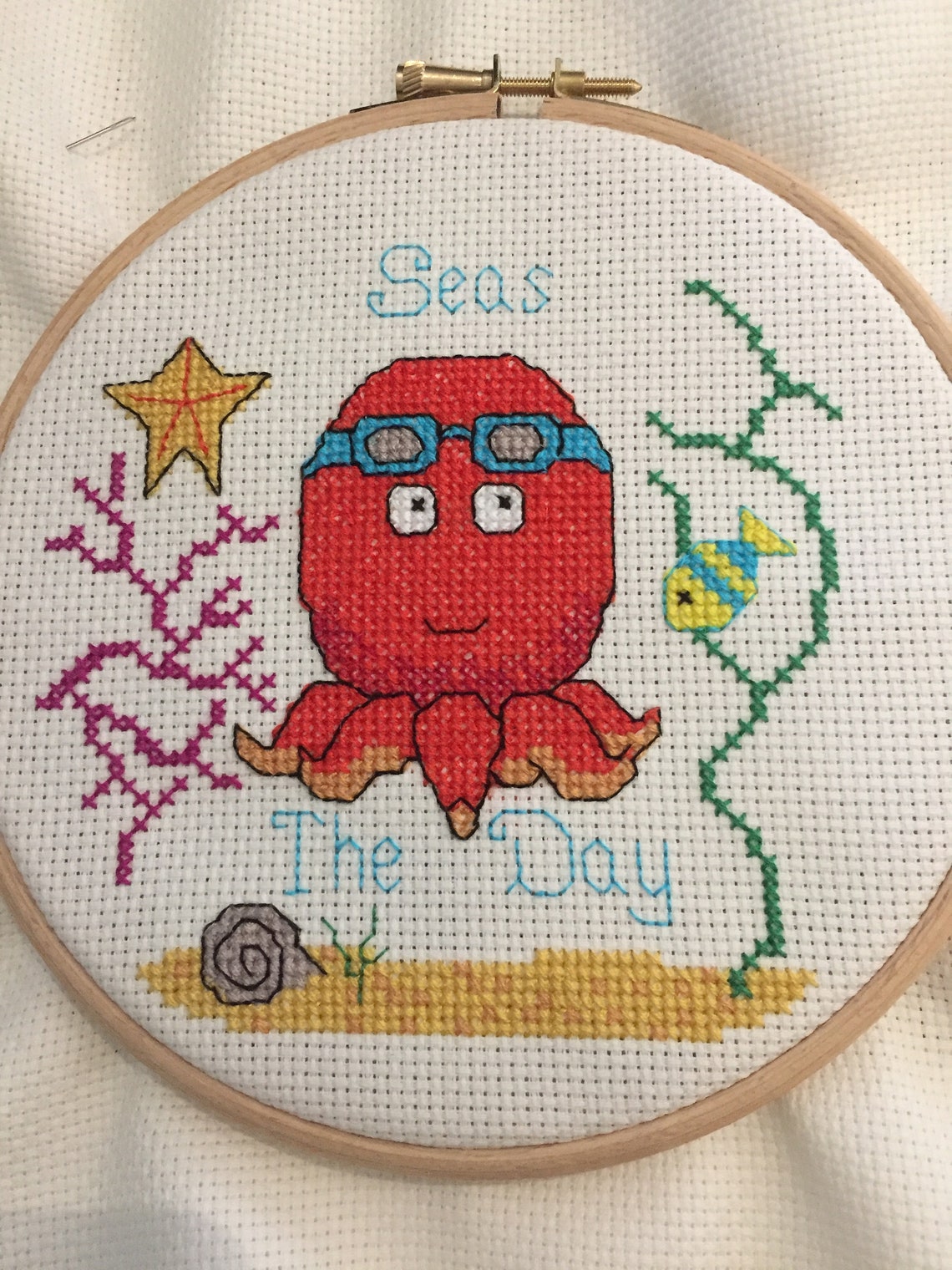 Octopus Cross Stitch PDF Pattern, Instant Downloadable Chart, Seas the ...