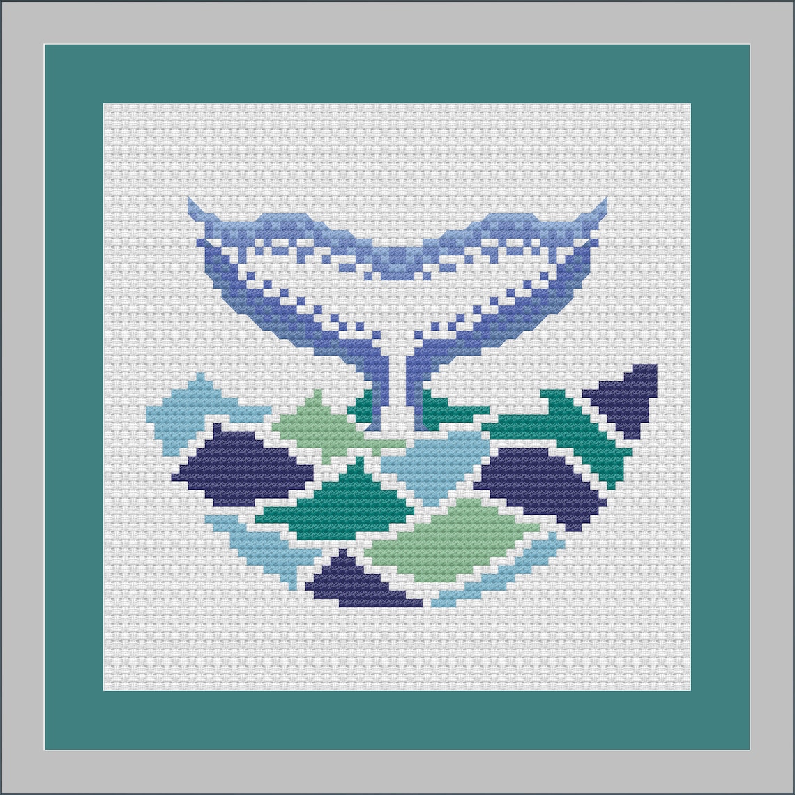 Whale Cross Stitch Pattern PDF, Whale Tail Cross Stitch Chart, Digital ...