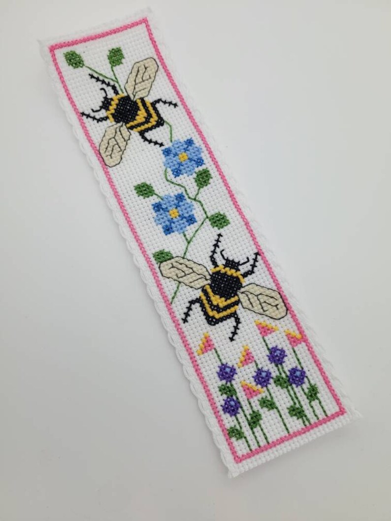 Busy Bees Bookmark Cross Stitch PDF, Downloadable Cross Stitch Pattern ...