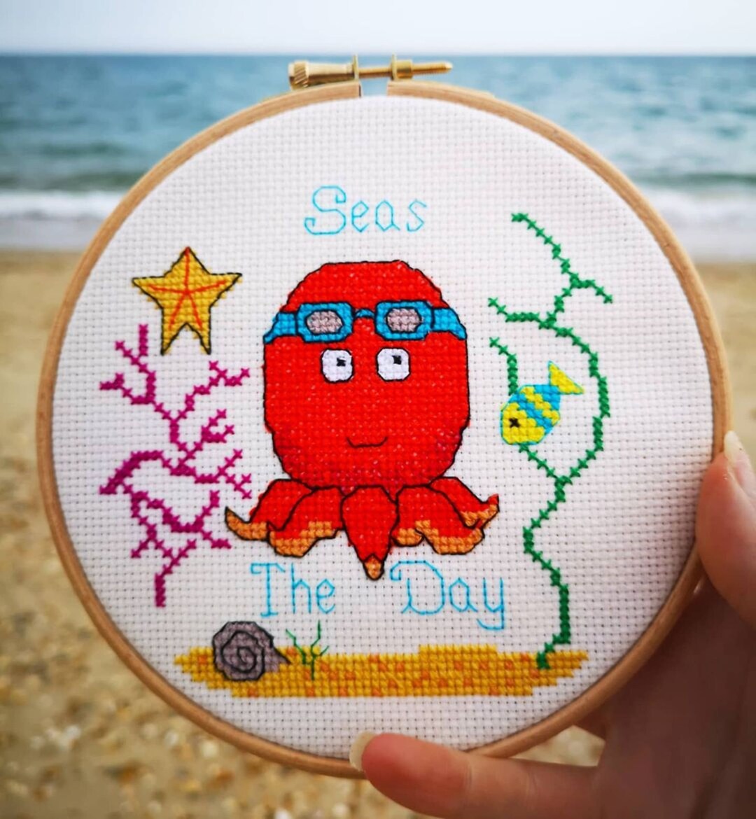 Octopus Cross Stitch PDF Pattern, Instant Downloadable Chart, Seas the ...
