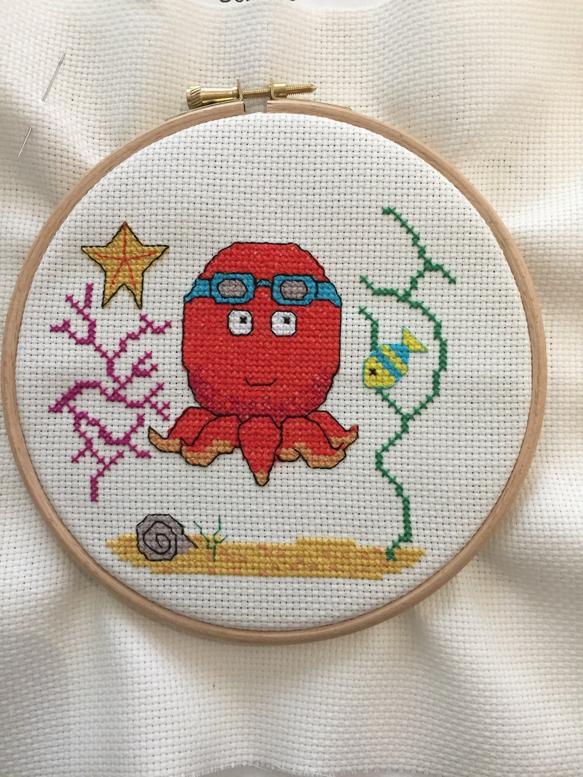 Octopus Cross Stitch PDF Pattern, Instant Downloadable Chart, Seas the ...