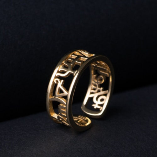 Schrodinger Equation Ring in Gold Plated Silver/science - Etsy