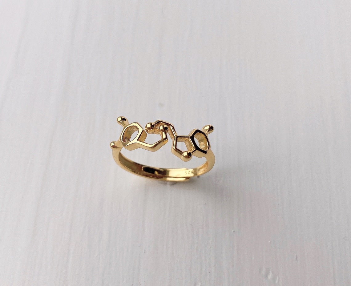 Serotonin and Dopamine Ring/Science Ring/Science Jewelry/Happy | Etsy