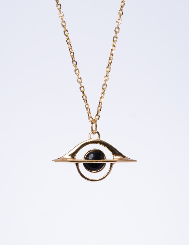 18K Gold-plated Black Hole Necklace, Astronomy Geek Gift - Etsy