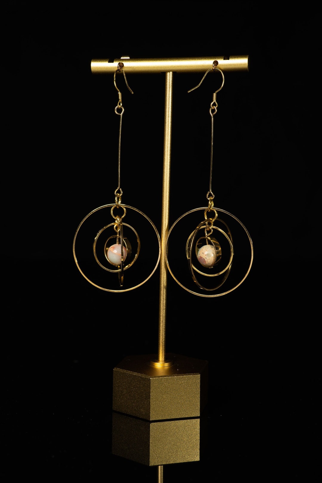 Orbit Earrings/science Earrings/energy Stone Gift/electron Orbit ...