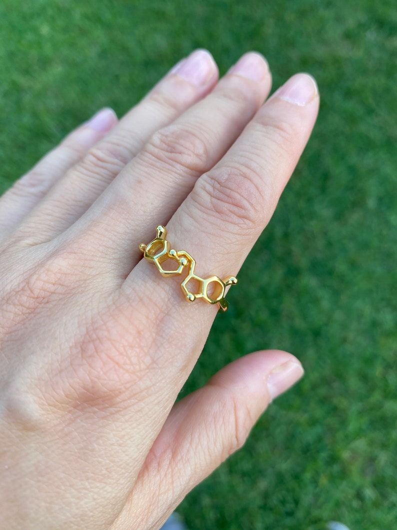 Serotonin and Dopamine Ring/science Ring/science Jewelry/happy - Etsy