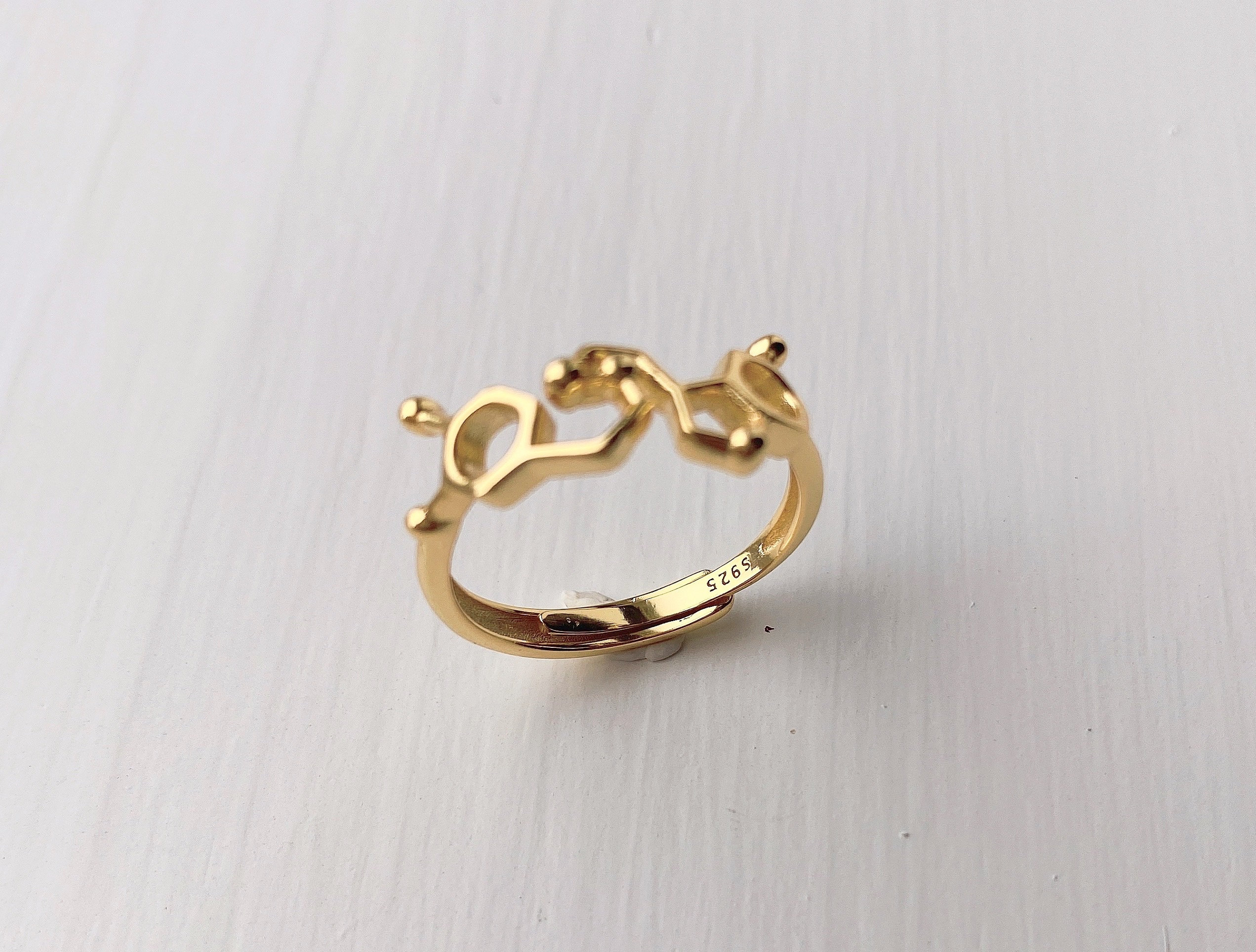 Serotonin and Dopamine Ring/science Ring/science Jewelry/happy Ring ...
